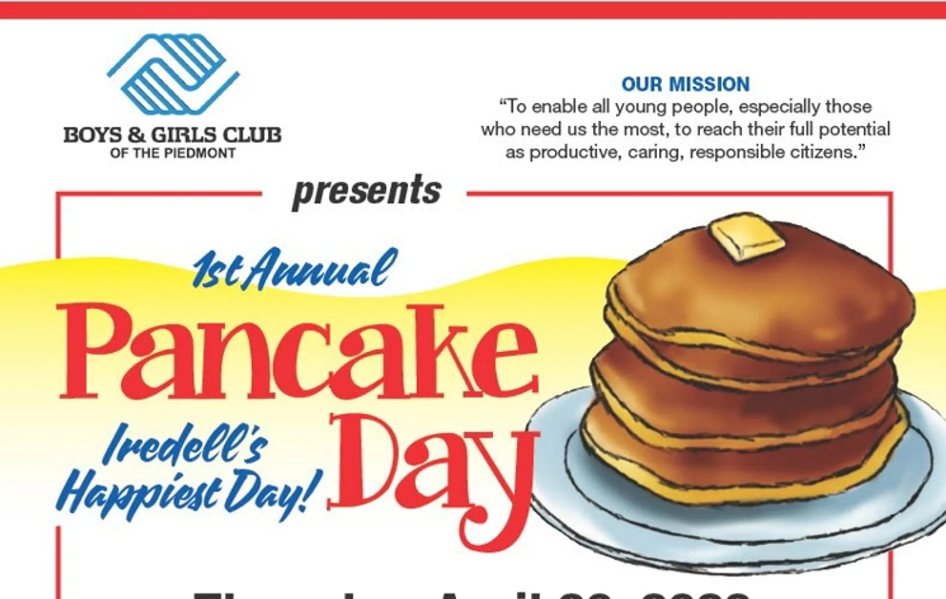 Pancake Day is Thursday, April 18th