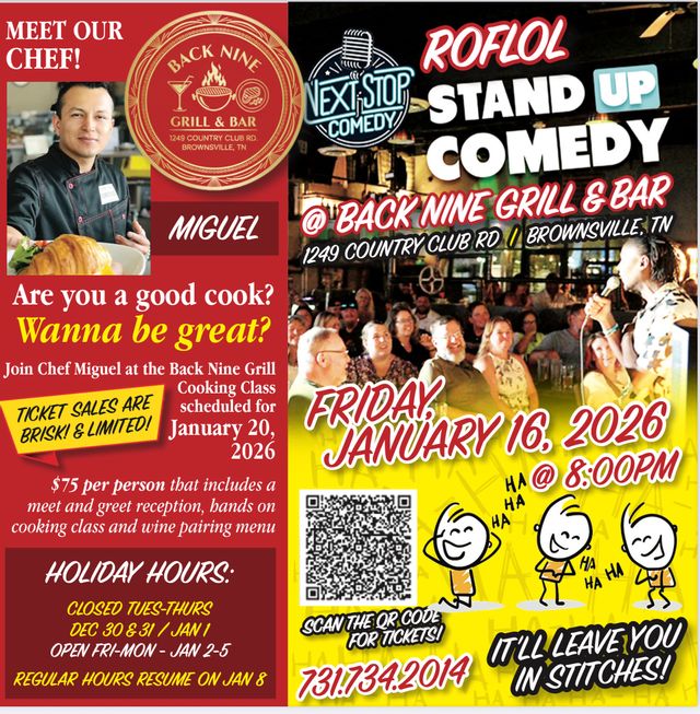 Back Nine Grill & Bar January Events