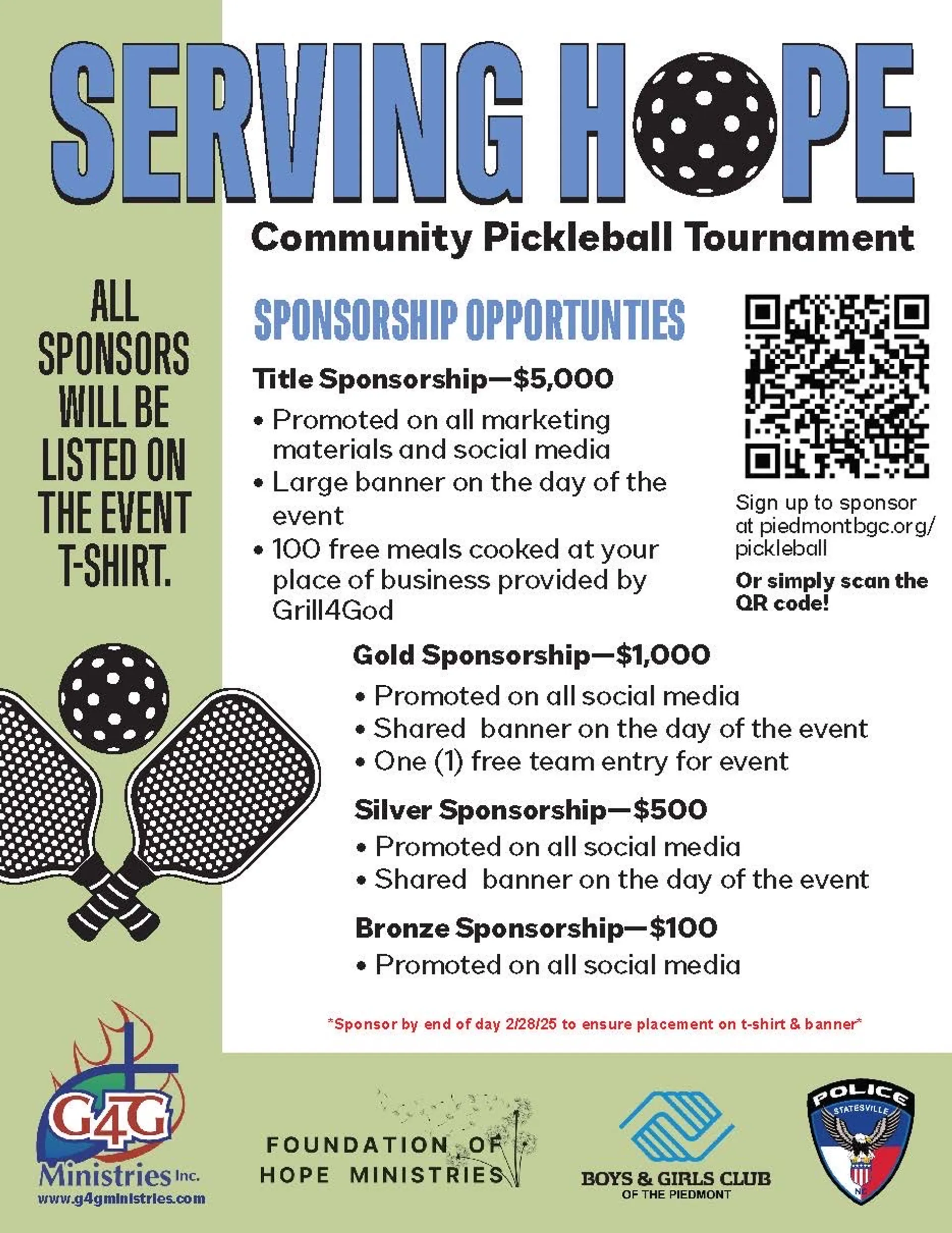 Community Pickleball Tournament Fundraiser
