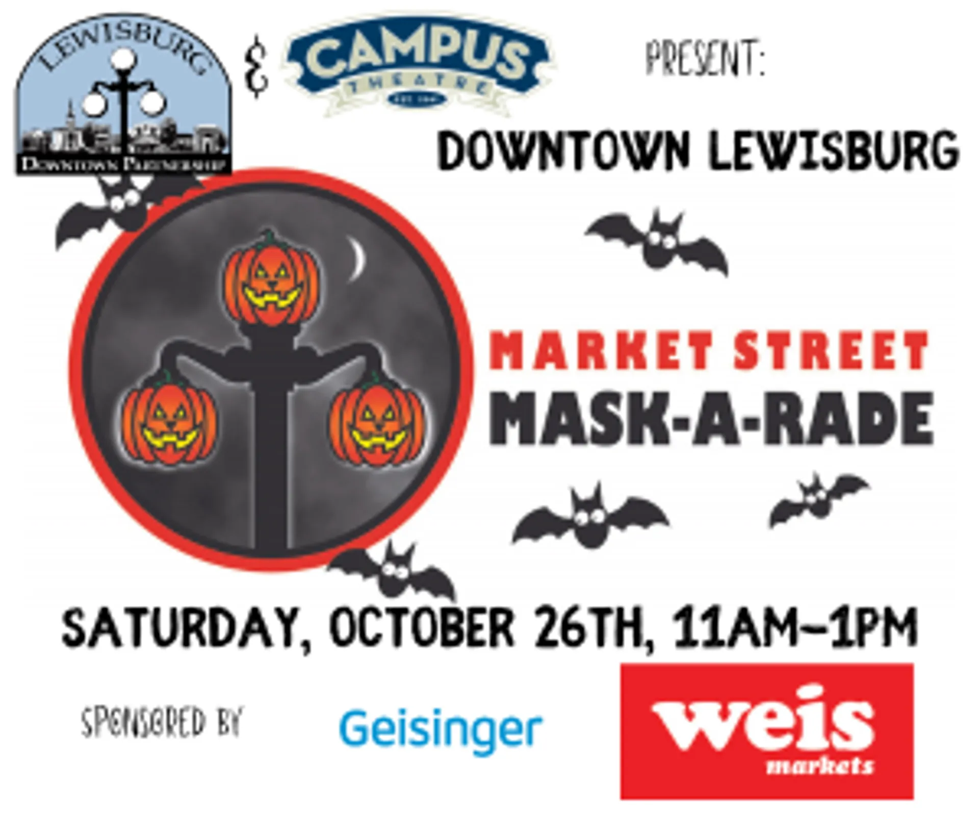 Market Street Mask-a-rade Oct 25 11a to 1pm