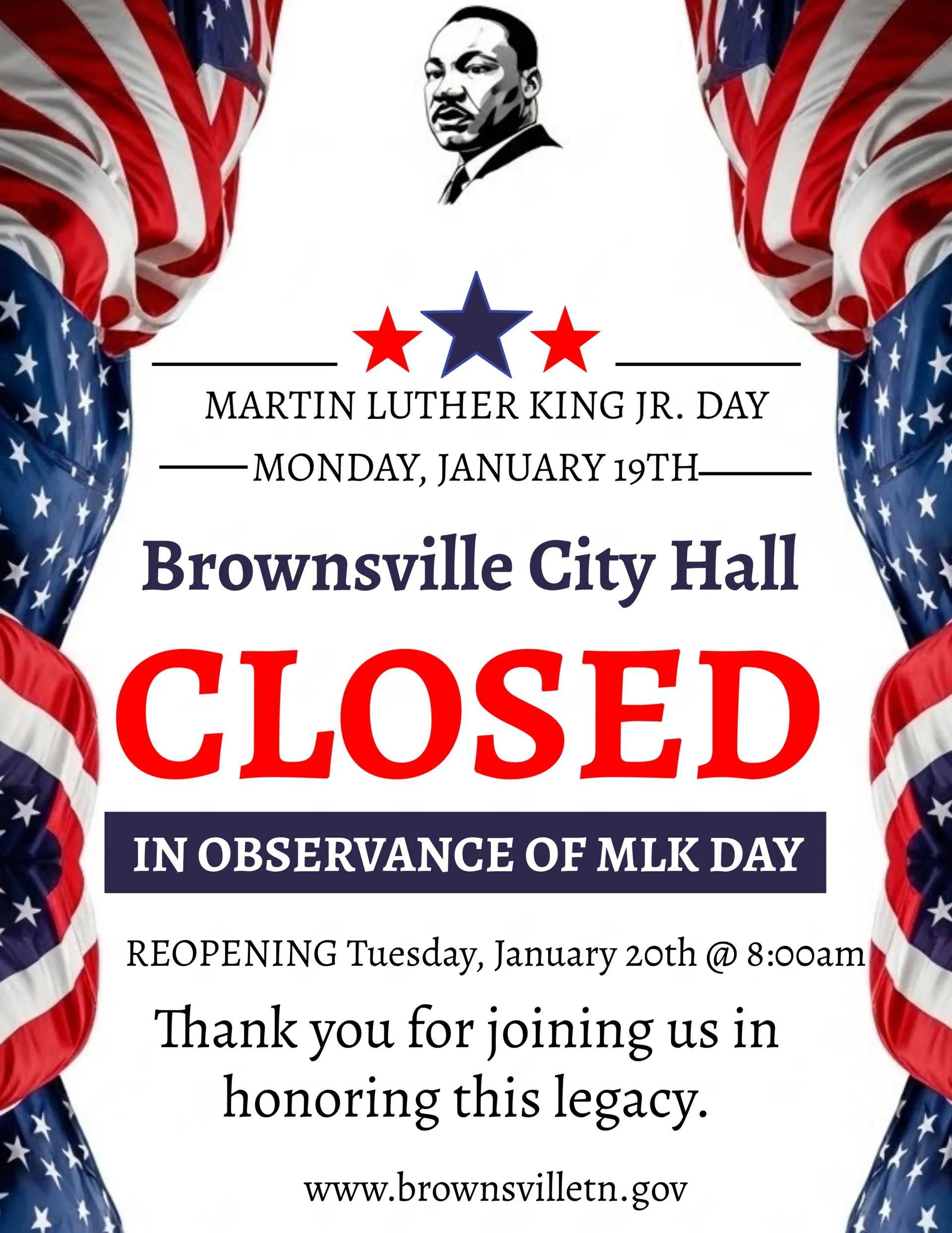 CLOSED FOR MLK DAY