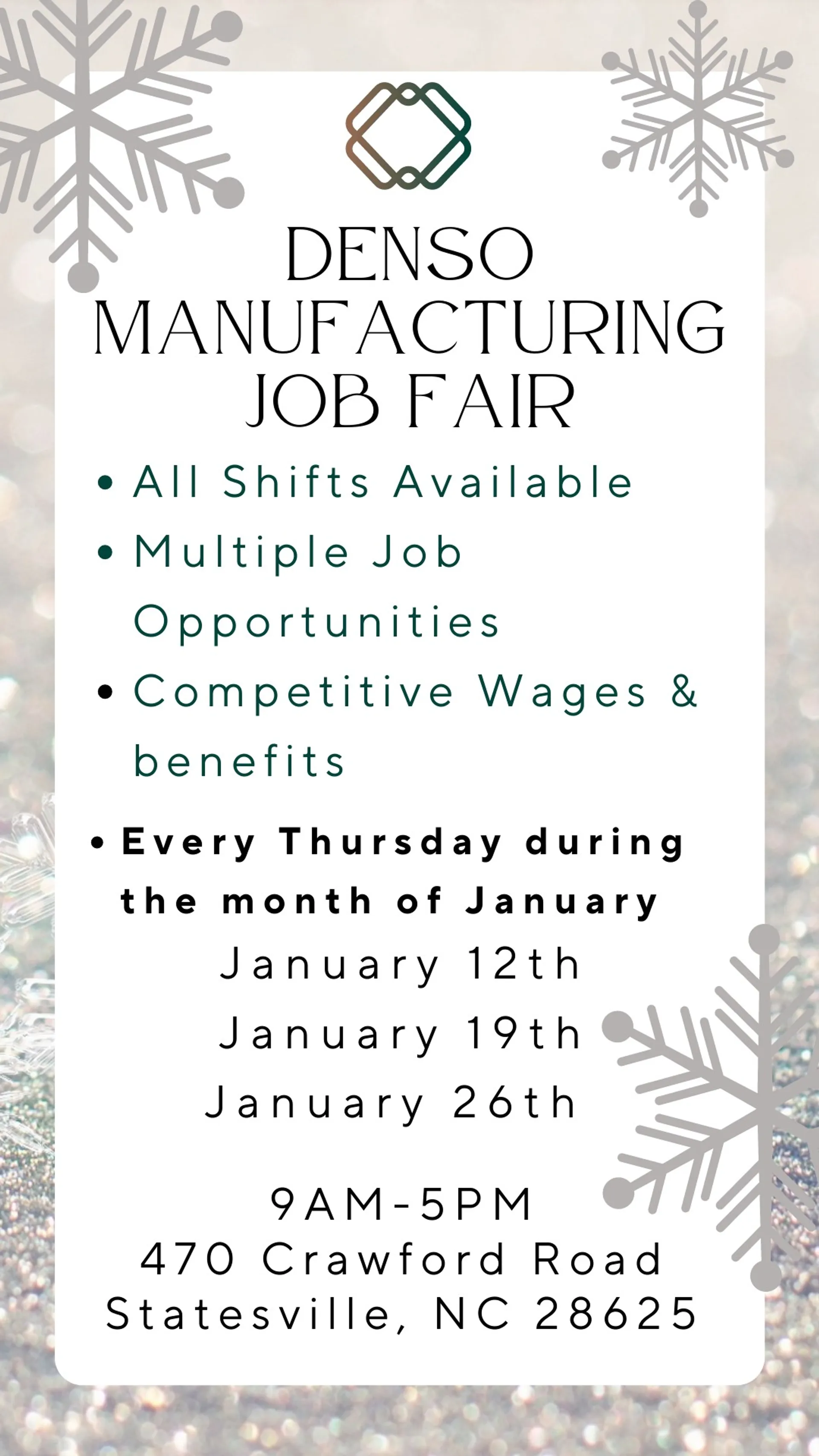 DENSO Job Fairs in January