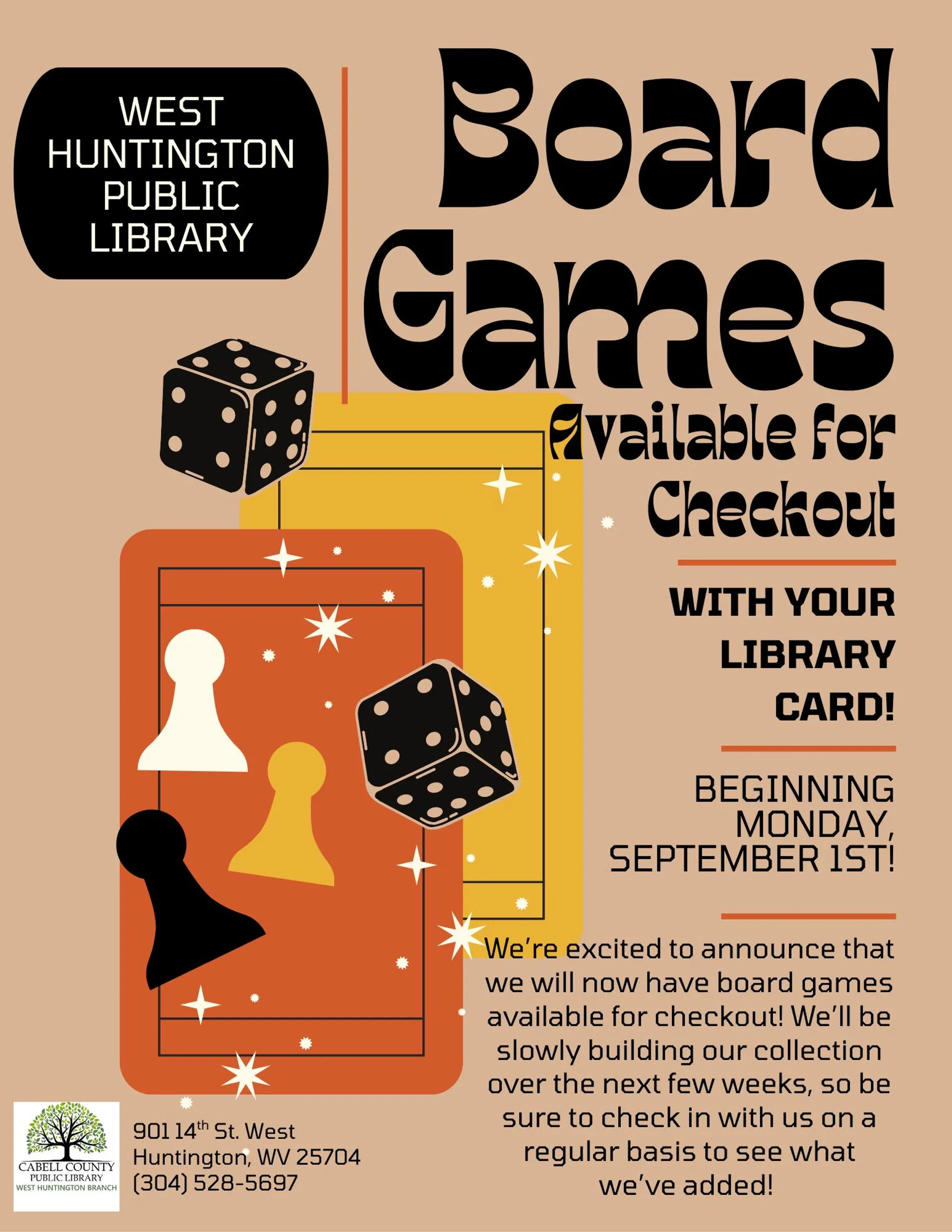 Check Out Board Games at the West Huntington Branch Public Library!